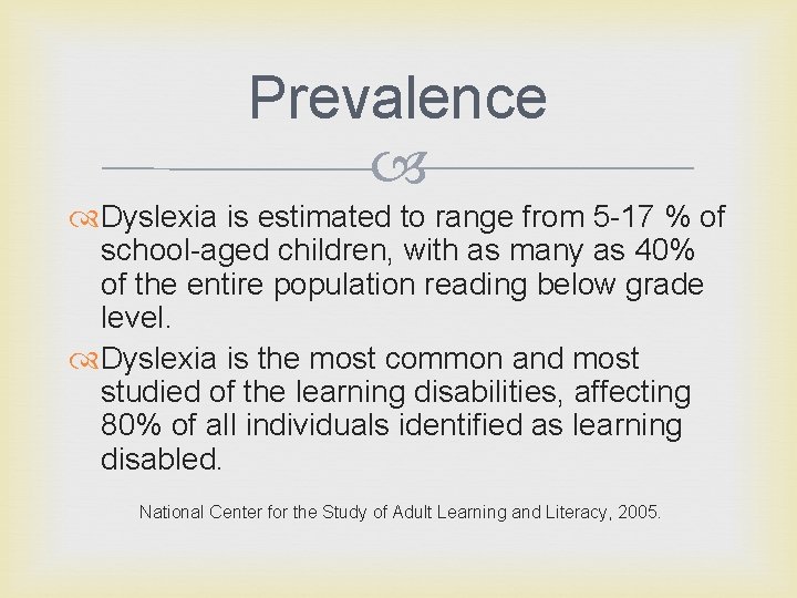Dyslexia By Jodi Pitts EDU 6644 November 19
