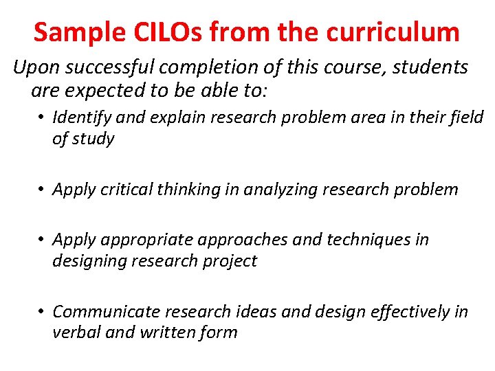 Writing the CLIL Syllabus From CILOs to Assessment