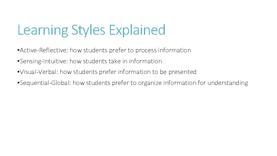 Learning Styles and Other Strategies for Student Success