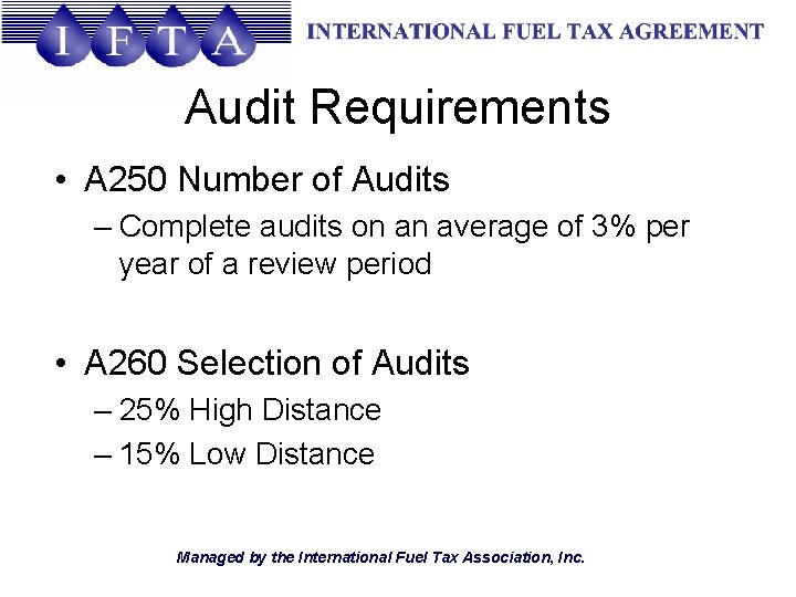 2016 IFTA ATTORNEYS SECTION Audit Process Record Keeping