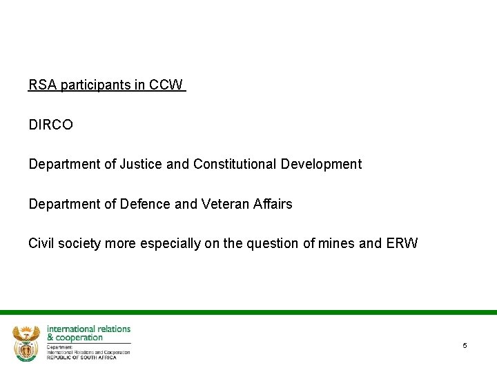 ISSUES THAT WILL BE COVERED IN THE PRESENTATION