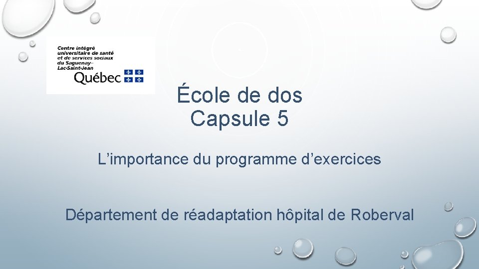 cole de dos Capsule 5 Limportance du programme