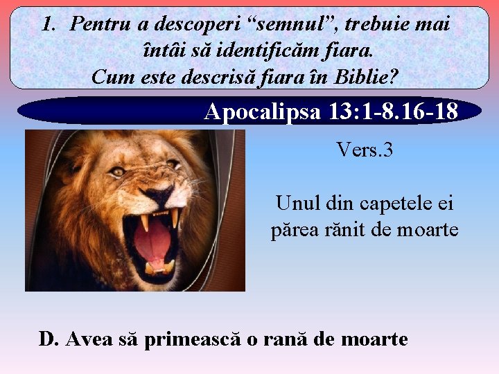 Studiu Biblic 20 SEMNUL FIAREI Introducere Aducnd n