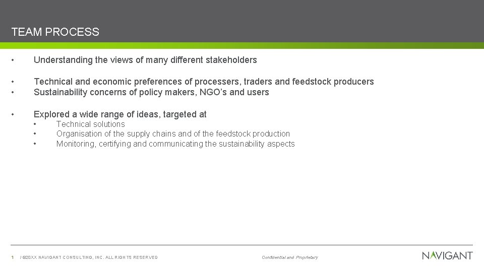 TEAM PROCESS Understanding the views of many different