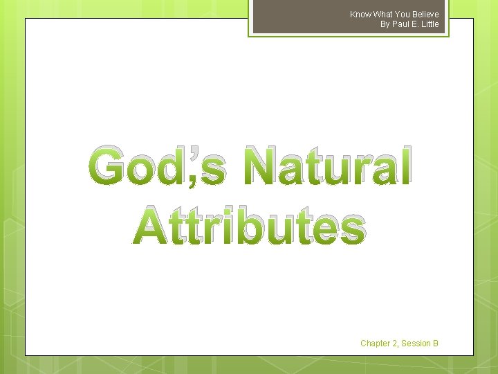 Know What You Believe by Paul E Little