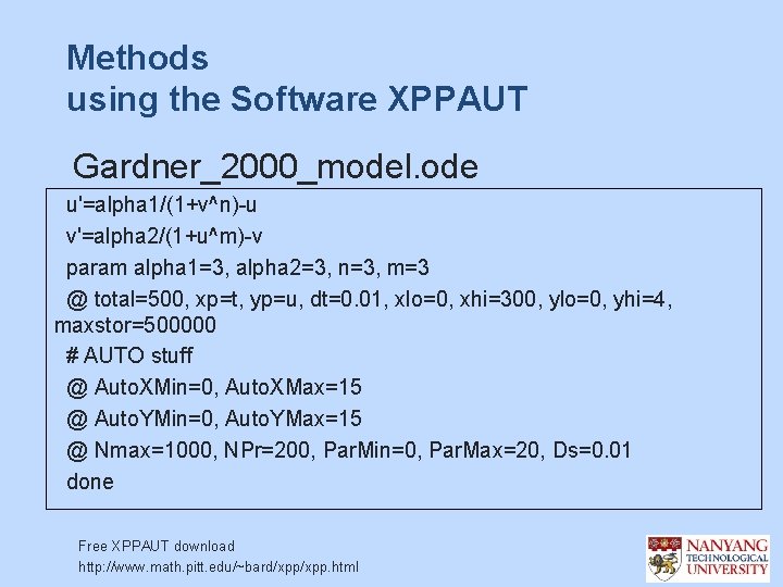 Computational techniques in mathematical modelling of biological switches