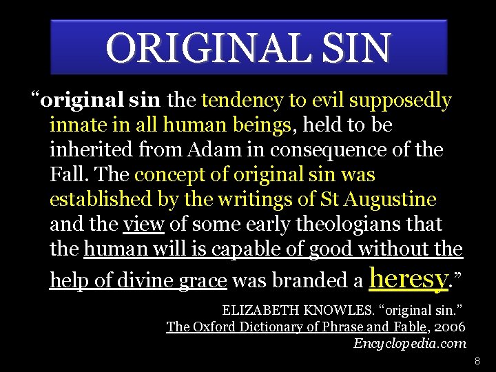 The Bible and Original Sin Romans 5 12