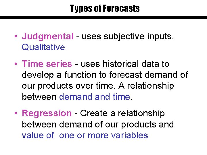 Forecasting the Demand Those who do not remember