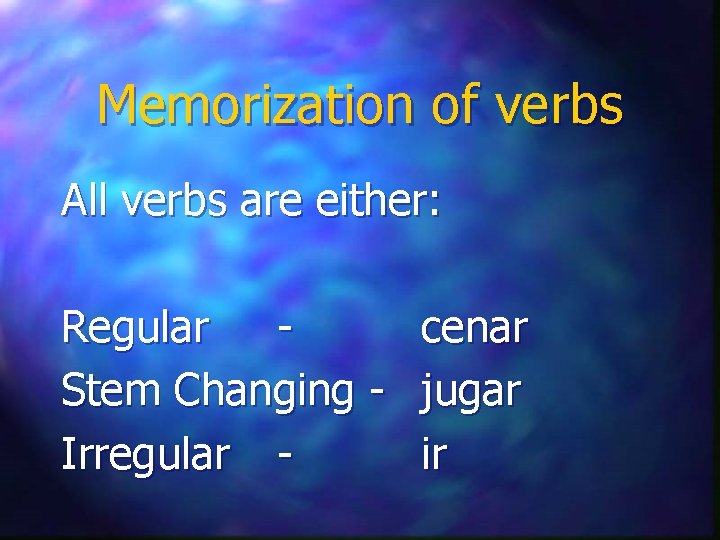 Conjugating regular AR ER IR Verbs in the
