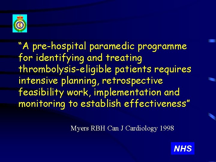 Lancashire Ambulance Service NHS Trust Prehospital Thrombolysis A