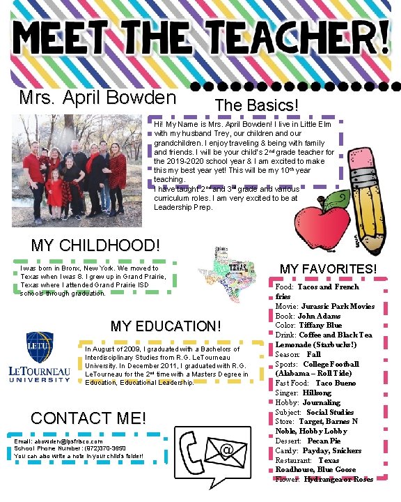 Mrs April Bowden The Basics Hi My Name