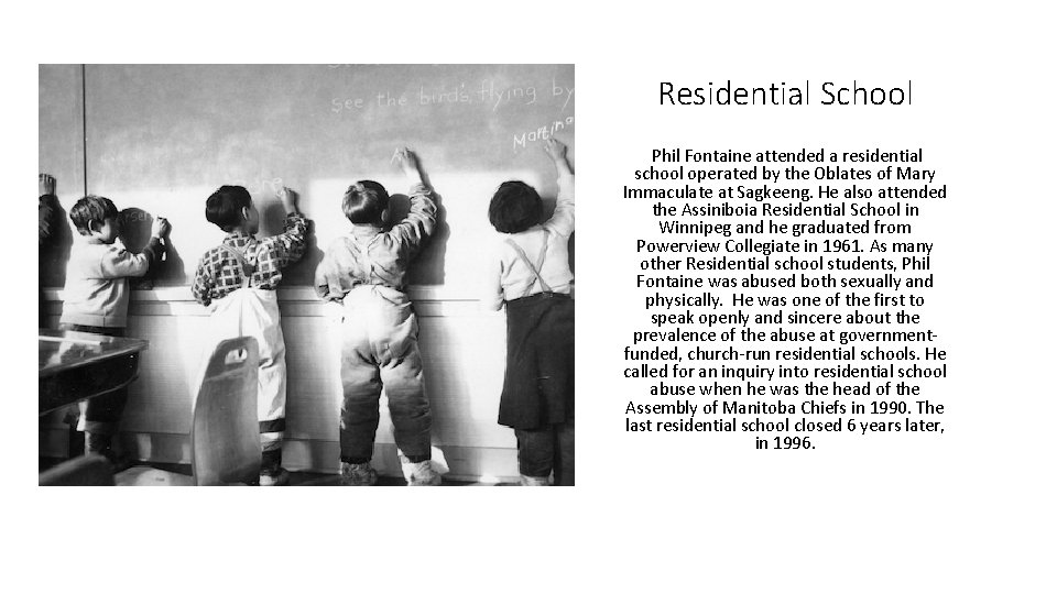 Phil Fontaine A Residential School Story About Phil