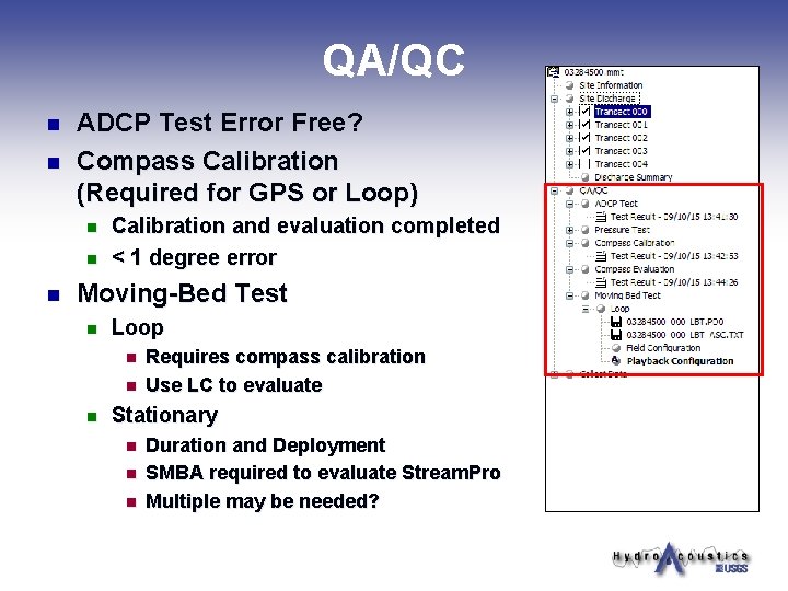 Review and Rating of MovingBoat ADCP Q Measurements