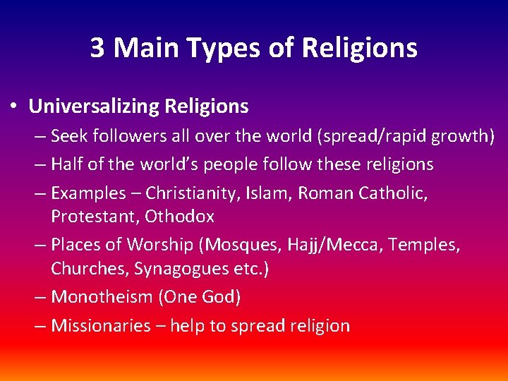 Cultural Conflict Ethnicities and Religion A World Divided