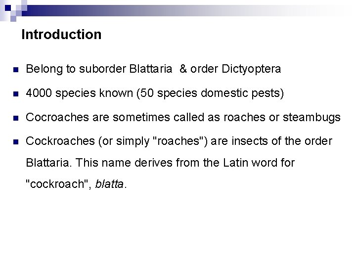 CHAPTER ELEVEN COCKROACHES Acknowledgement n Addis Ababa university
