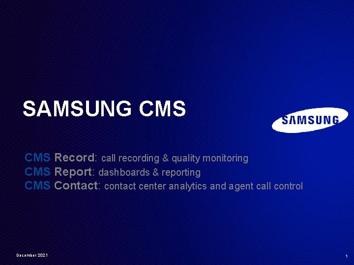SAMSUNG CMS Record call recording quality monitoring CMS