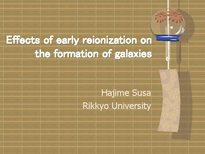 Effects of early reionization on the formation of