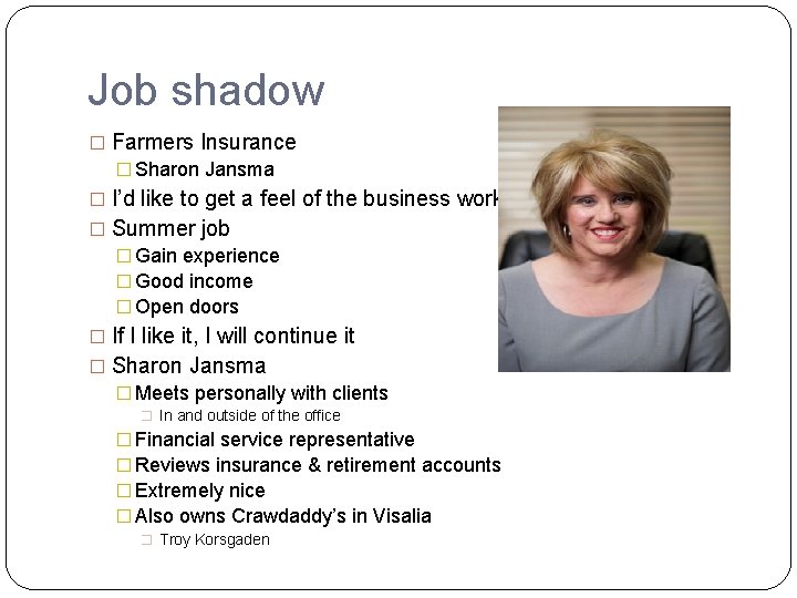 Senior Exit Interview Power Point Madelyn Drake About