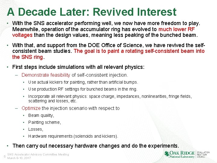 Injection of a Self Consistent Beam into the