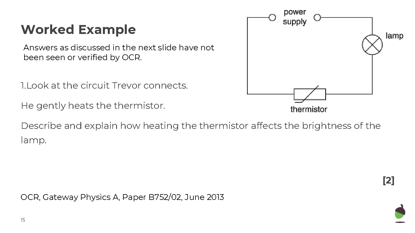 Combined Science Physics Key Stage 4 Electricity Thermistors