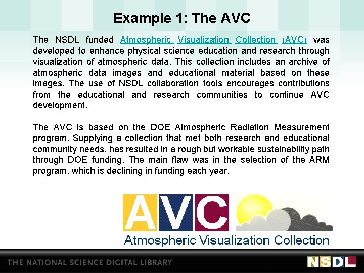 NSDL Collections Based on DOE User Facilities Christopher