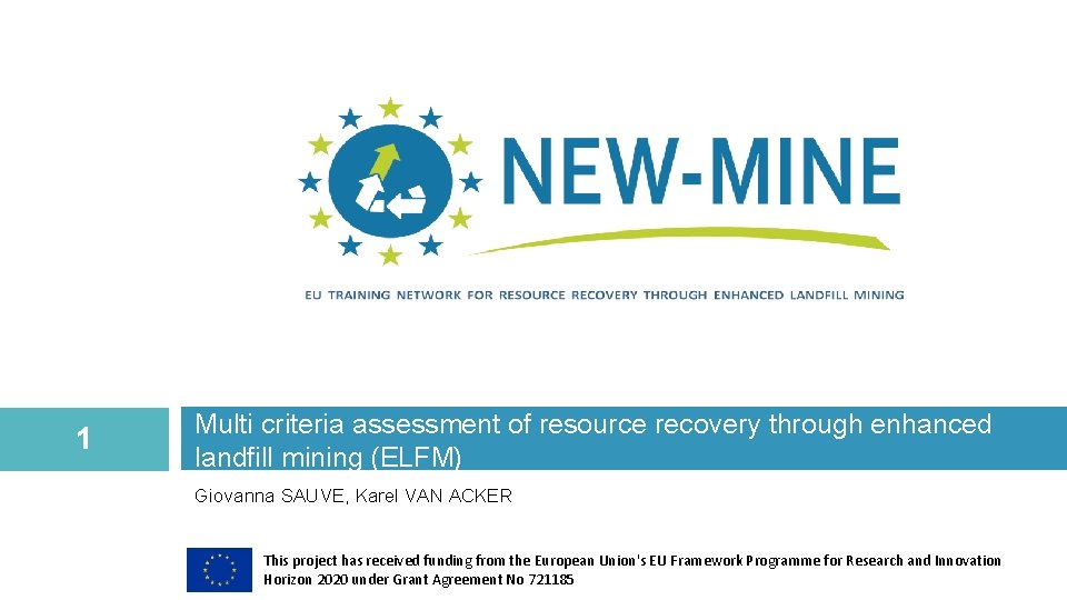 1 Multi criteria assessment of resource recovery through