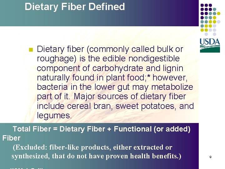 Dietary Fiber in the U S Food Supply
