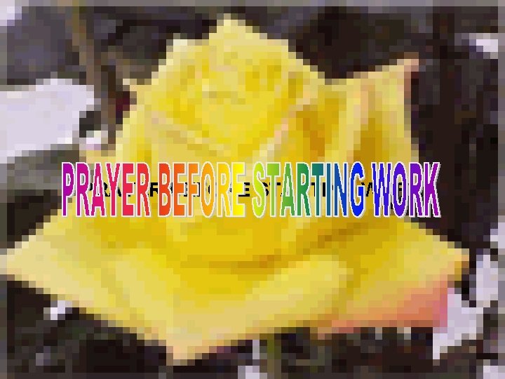 PRAYER BEFORE STARTING WORK My Heavenly Father as