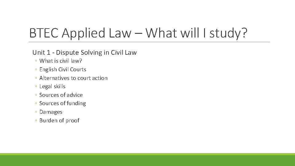 BTEC APPLIED LAW AT THE DEANERY HIGH SCHOOL