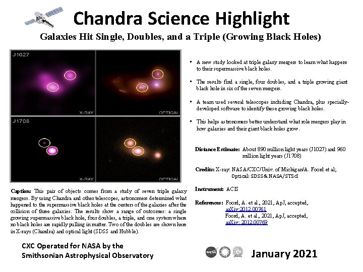 Chandra Science Highlight Galaxies Hit Single Doubles and