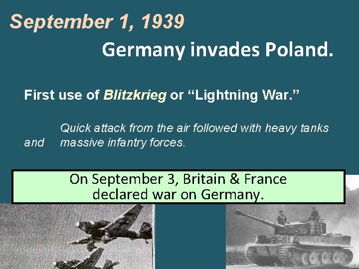 The Outbreak of WWII Neville Chamberlain Mussolini Hitler