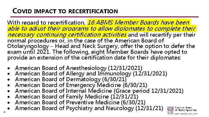 National Credentialing Forum ABMS Update February 4 2021
