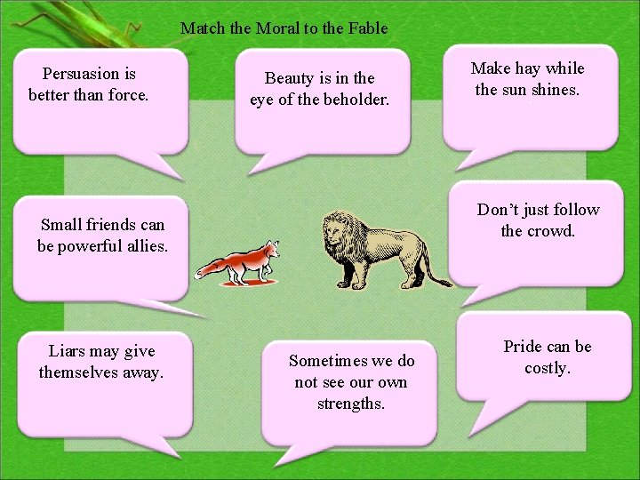 Fables Fable Definition A short tale used to