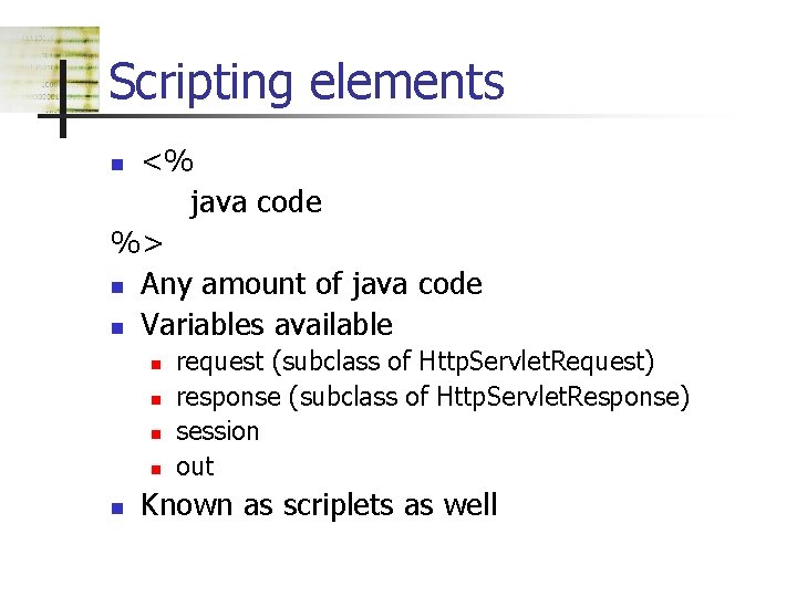 Java Server Pages Russell Beale What are Java