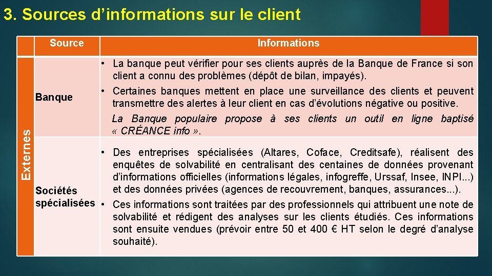 Chap 6 valuer le risque client 3 Sources
