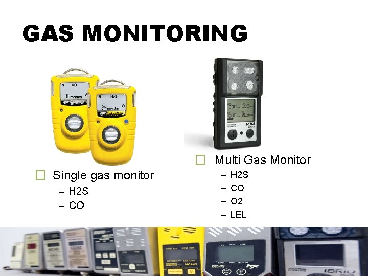 BiWeekly Safety Meeting November 29 2012 GAS MONITORING