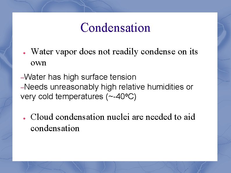 Clouds Cloud Formation and Stability Lab 6 October