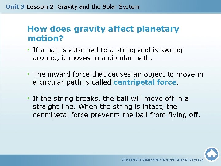 Unit 3 Lesson 2 Gravity and the Solar