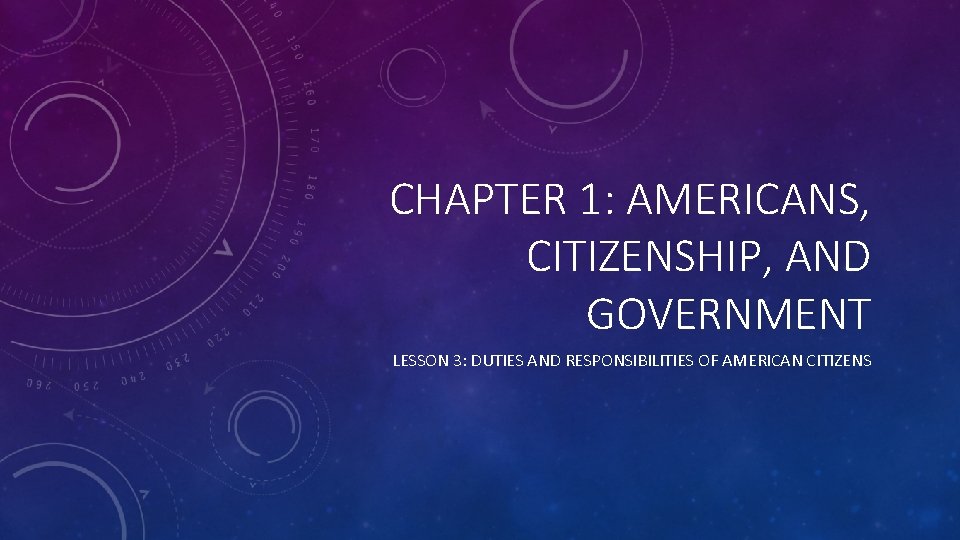 CHAPTER 1 AMERICANS CITIZENSHIP AND GOVERNMENT LESSON 3