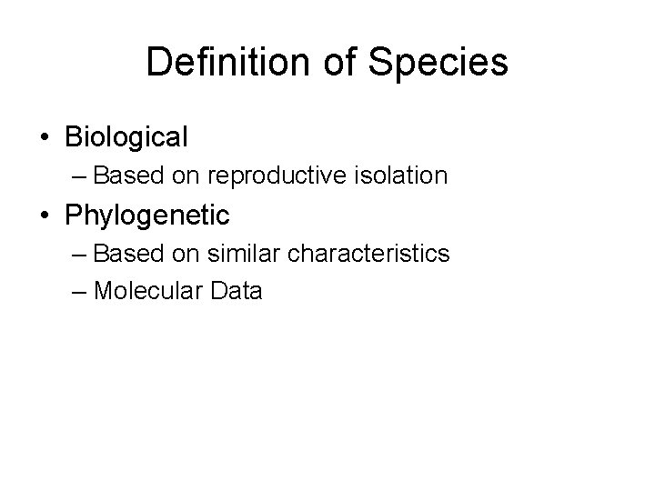 Speciation Definition of Species Biological Based on reproductive