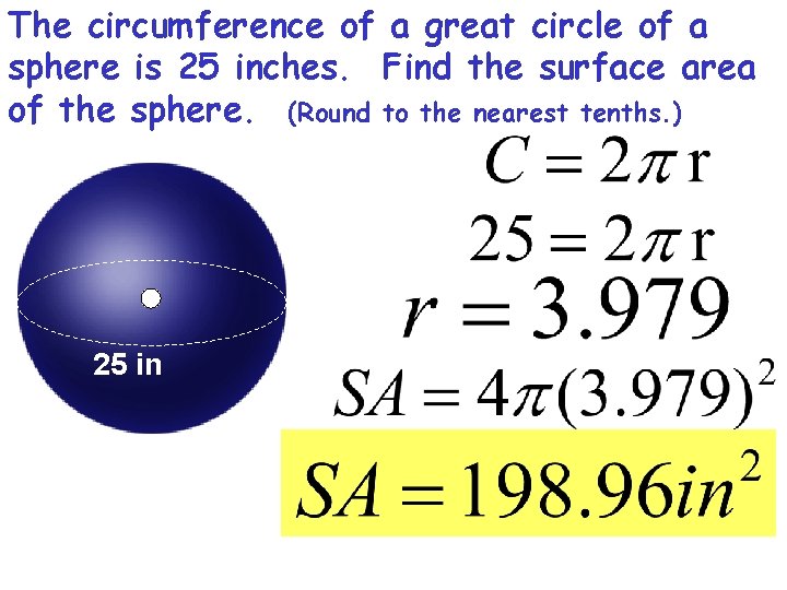 Warm up Find the circumference of the circle