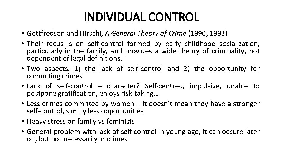 Introduction to criminology Social control Katarzyna Pitkowska Ph