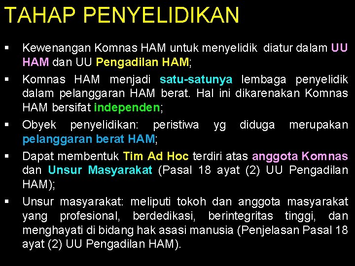 MEKANISME PERADILAN HAM DALAM MENANGANI PELANGGARAN HAM BERAT