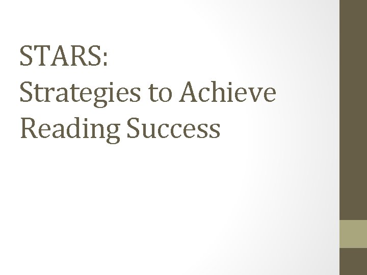 STARS Strategies to Achieve Reading Success Lesson 9