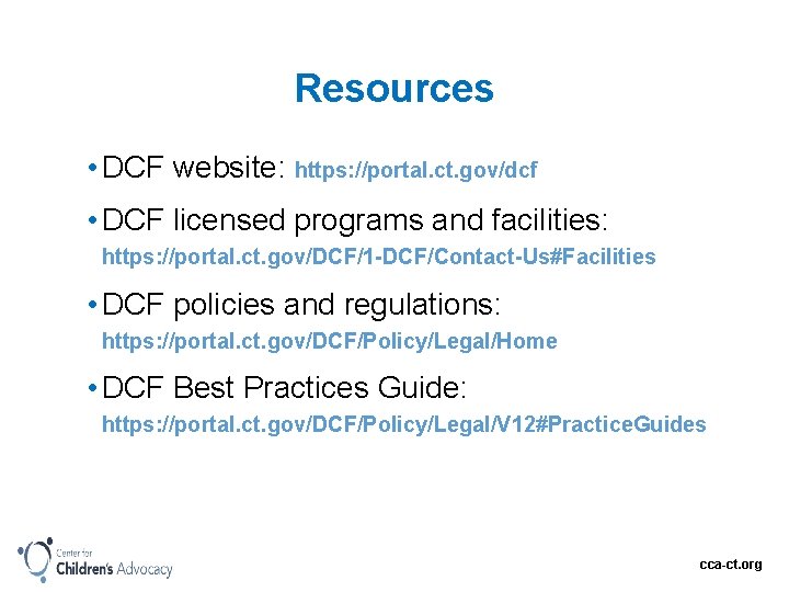 Overview of DCF Internal Policy Procedures Martha Stone
