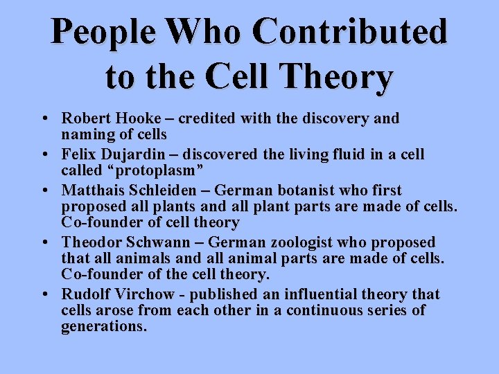 Cell Theory Chapter 3 Biology Mr Gilbertson Hookes