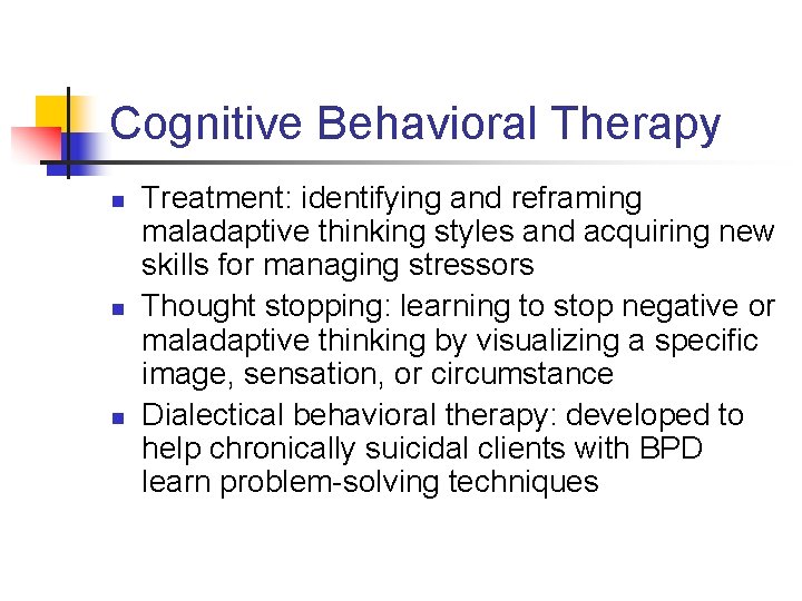 Cognitive and Behavioral Interventions Chapter 31 West Coast