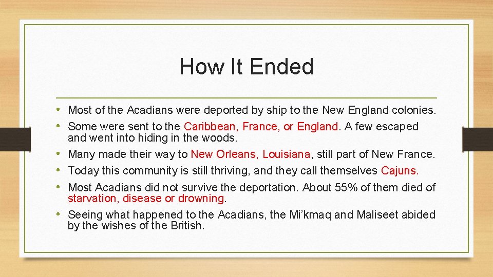 Chapter 5 pt 2 Prelude to War Acadia