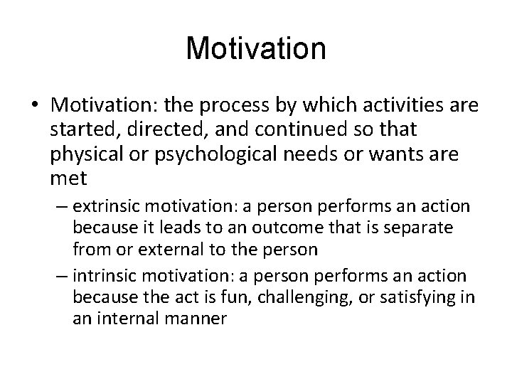 Motivation LO 9 1 Instinct and DriveReduction Approaches