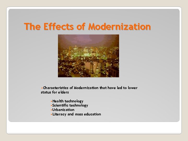 Aging Globally Aging Subcultures Sociology 431 Chapter Two